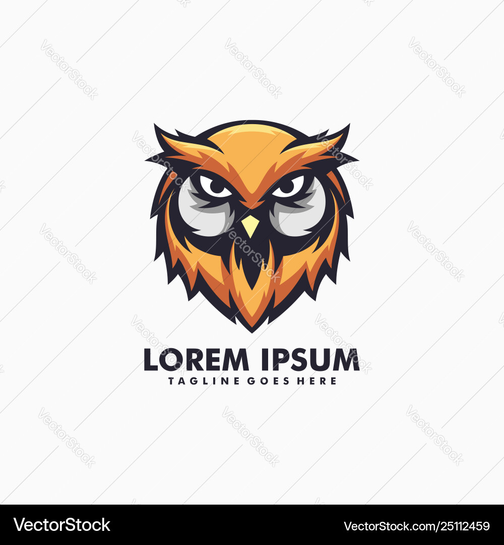 Owl colorful concept design template Royalty Free Vector