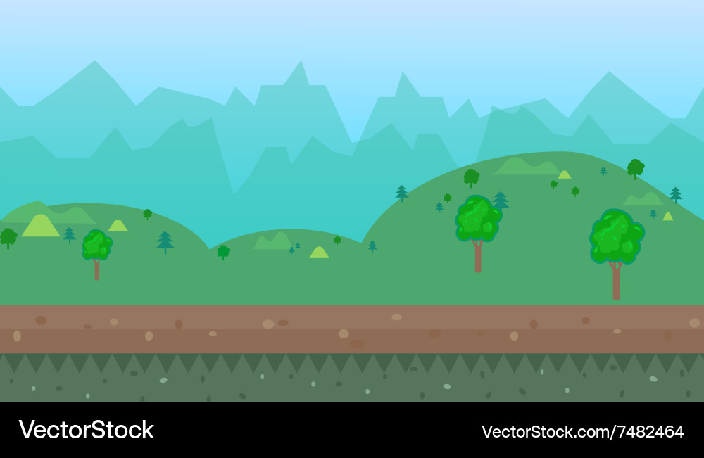 Cartoon natural landscape Royalty Free Vector Image