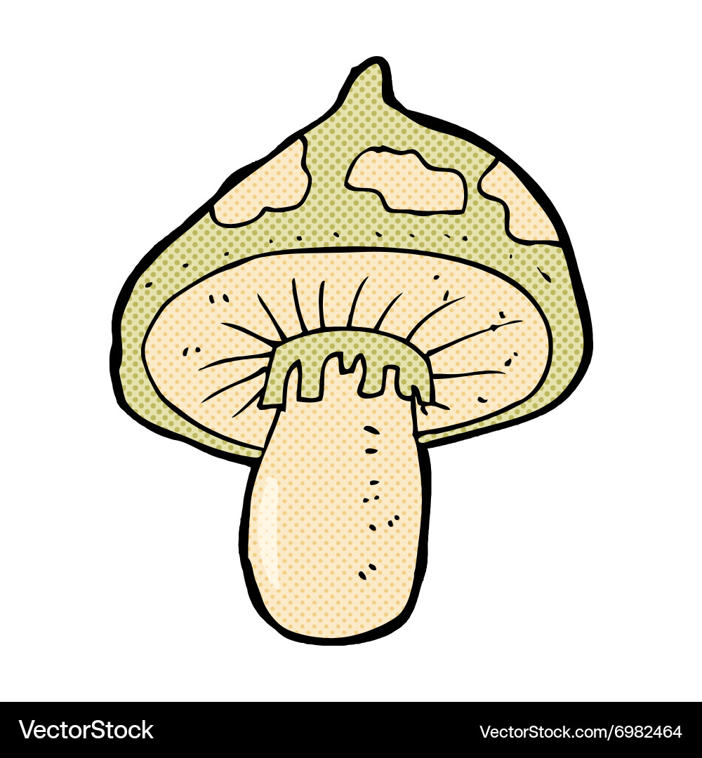 Comic cartoon toadstool Royalty Free Vector Image