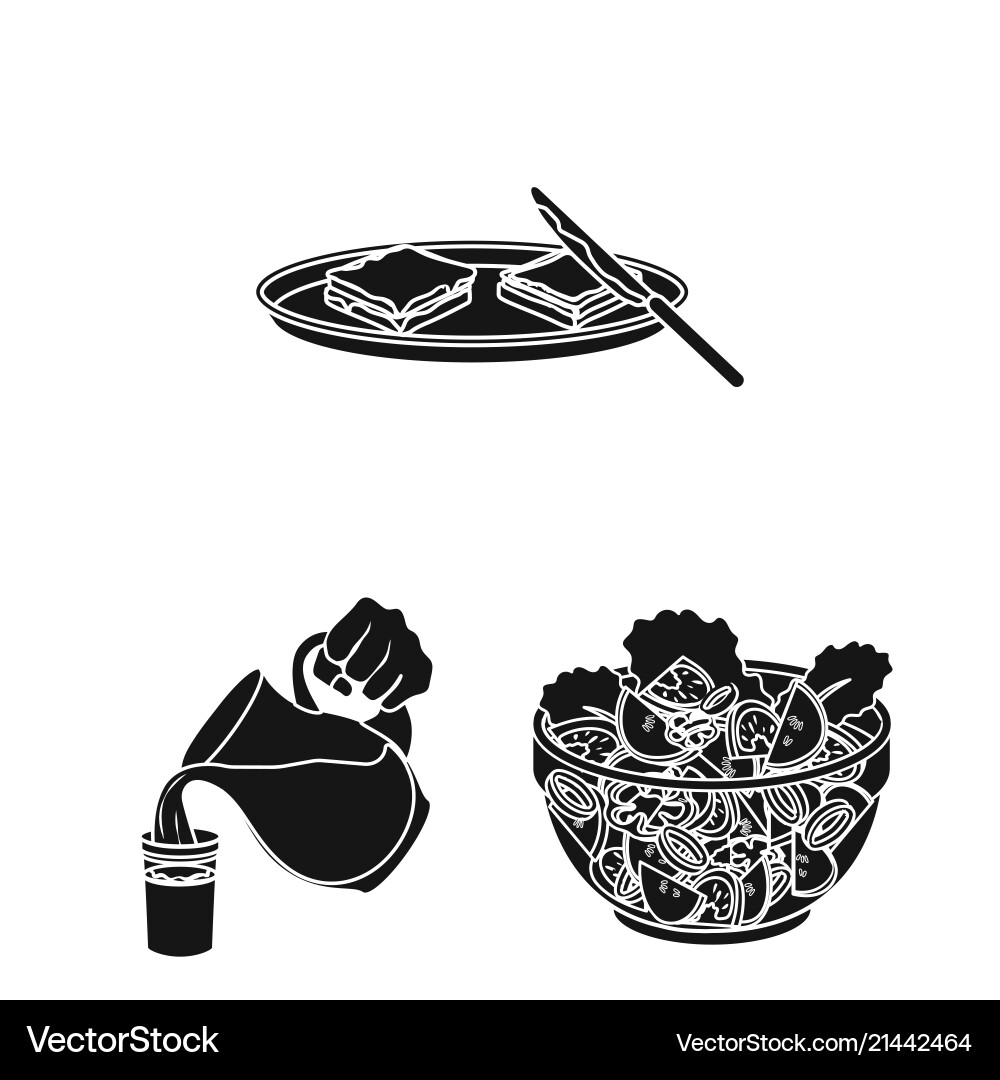 Dessert fragrant black icons in set collection Vector Image