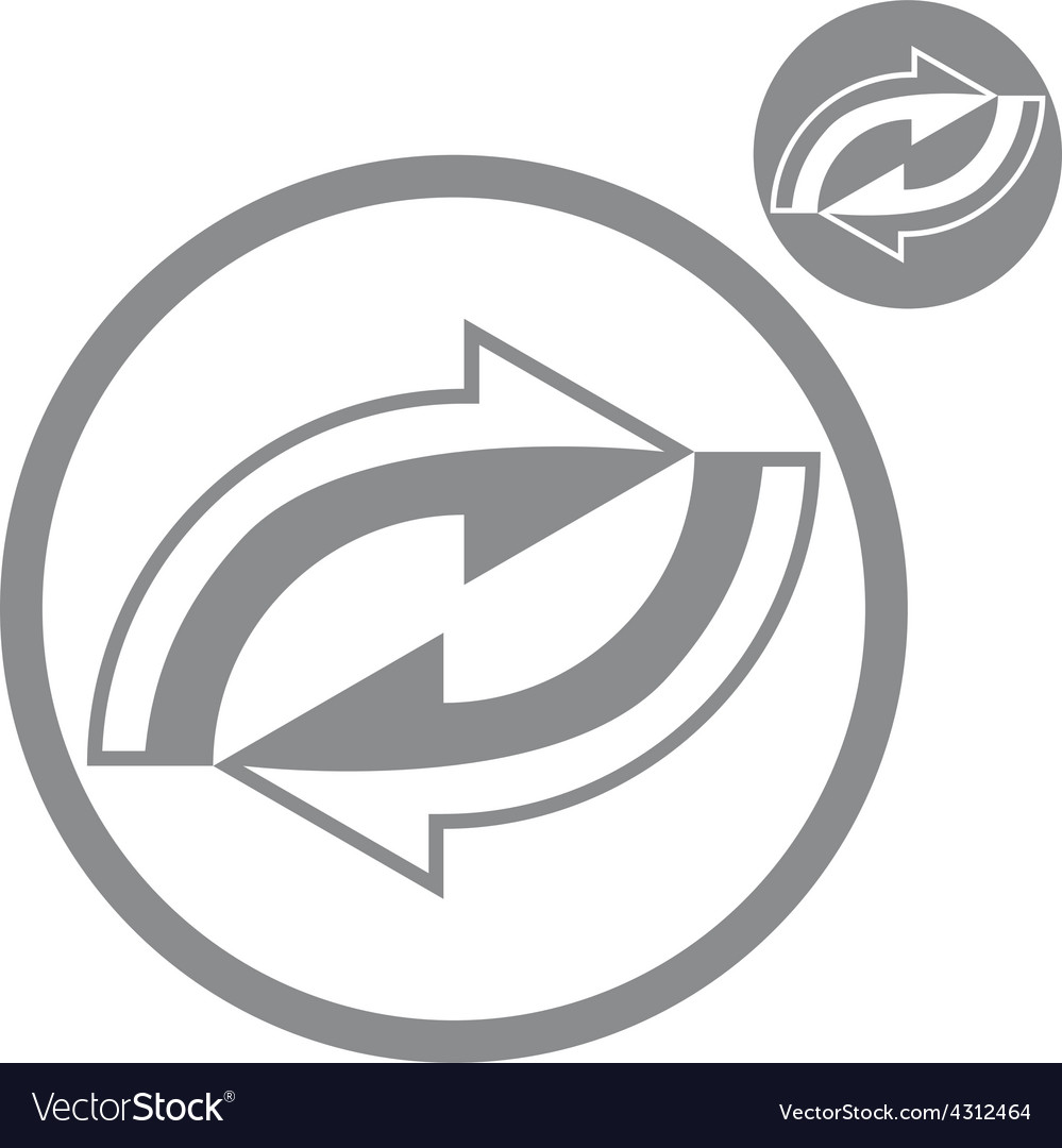 Reload refresh arrows loop simple single color Vector Image