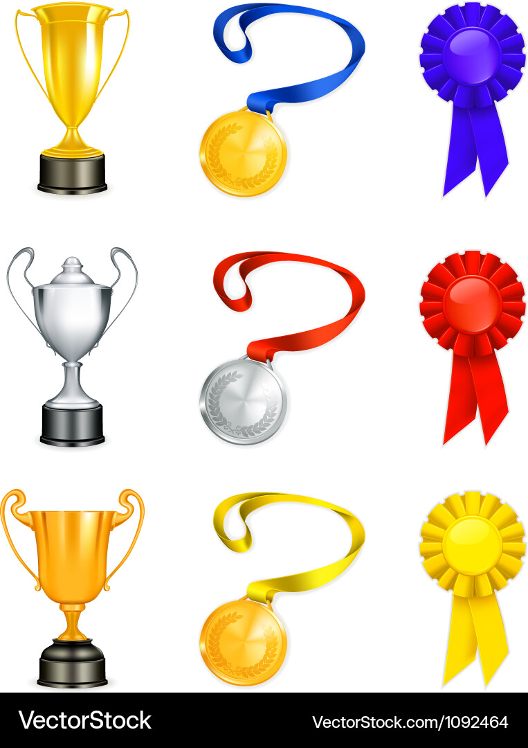 Trophy icon set Royalty Free Vector Image - VectorStock