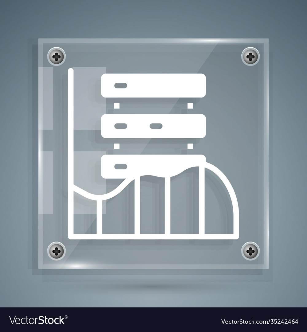 White Server Data Web Hosting Icon Isolated Vector Image