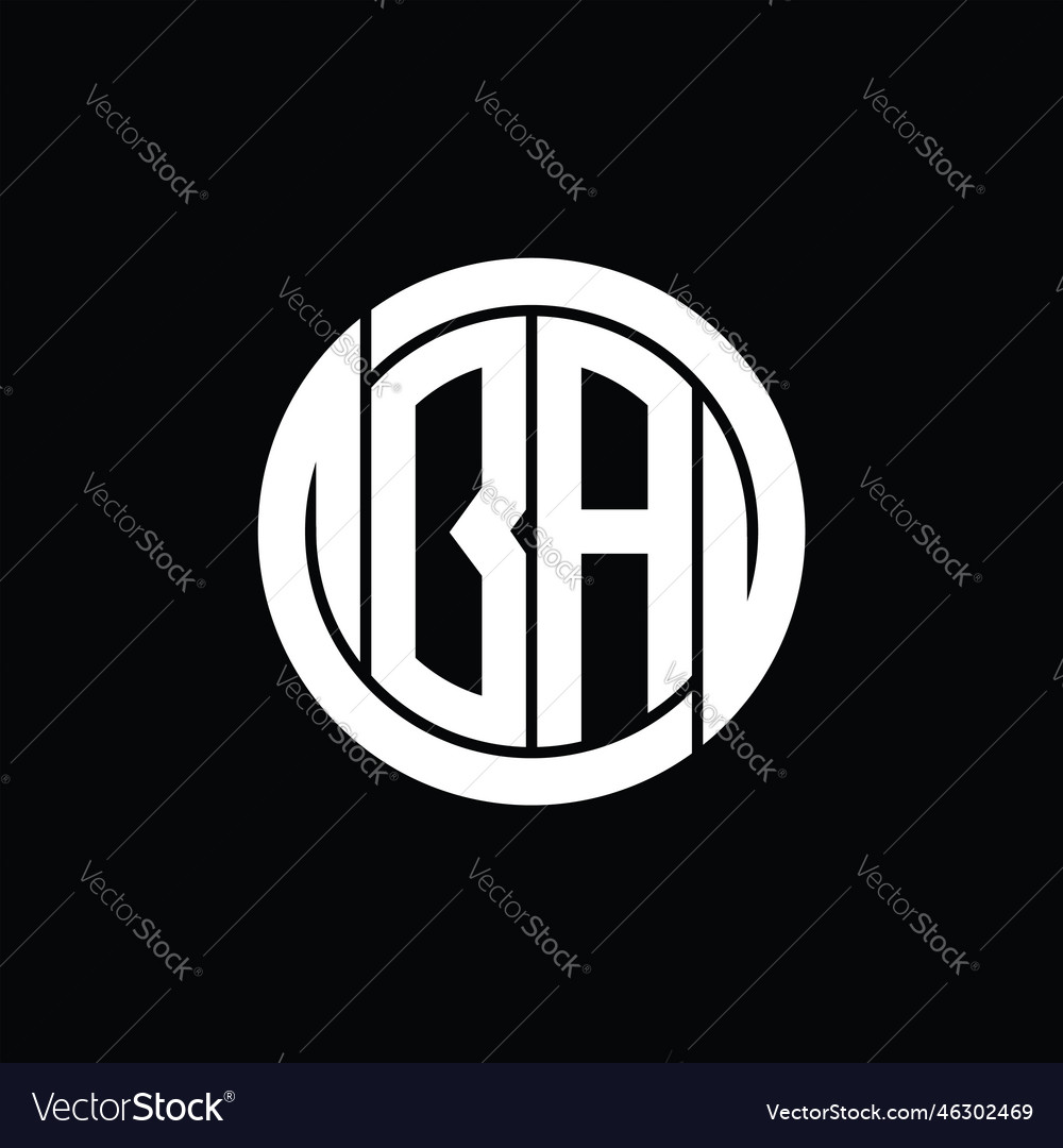 Ba logo monogram shield inside circle shape Vector Image