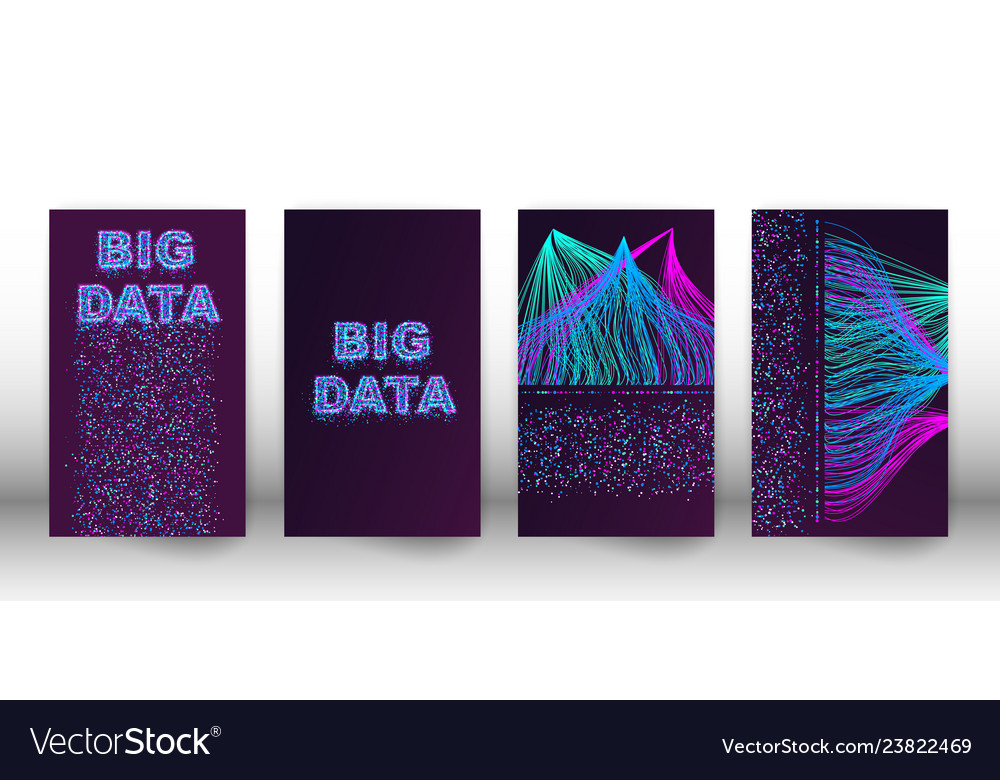 Big data visual concept network cover set Vector Image Big data visual concept network cover set Vector Image