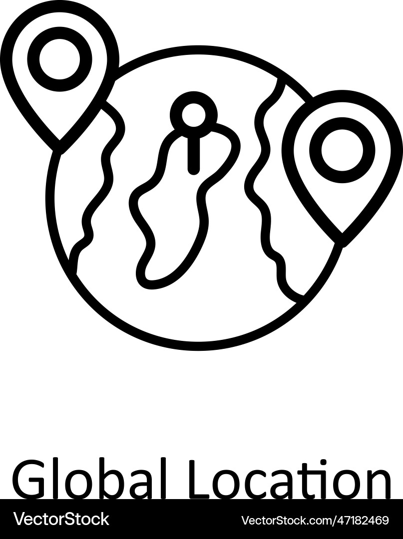 Global location outline icon design illu Vector Image
