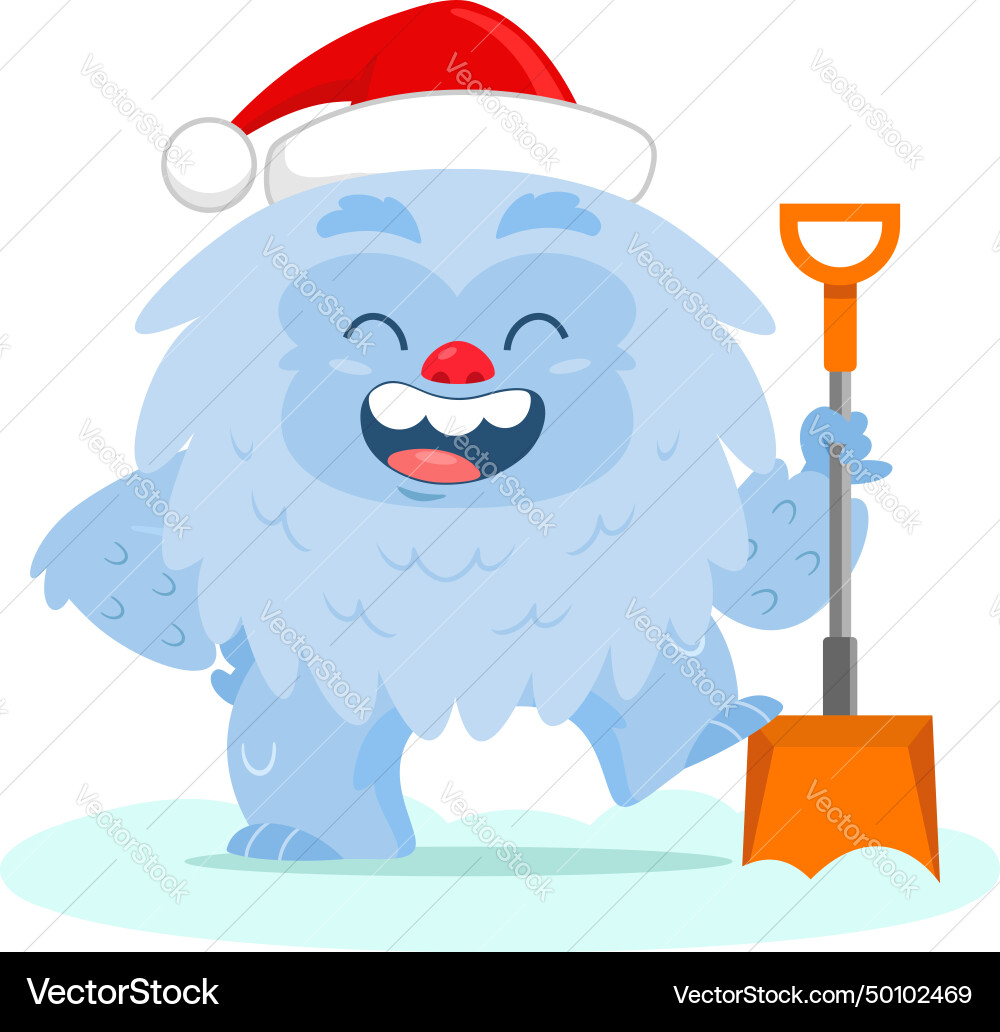 Happy christmas yeti bigfoot Royalty Free Vector Image