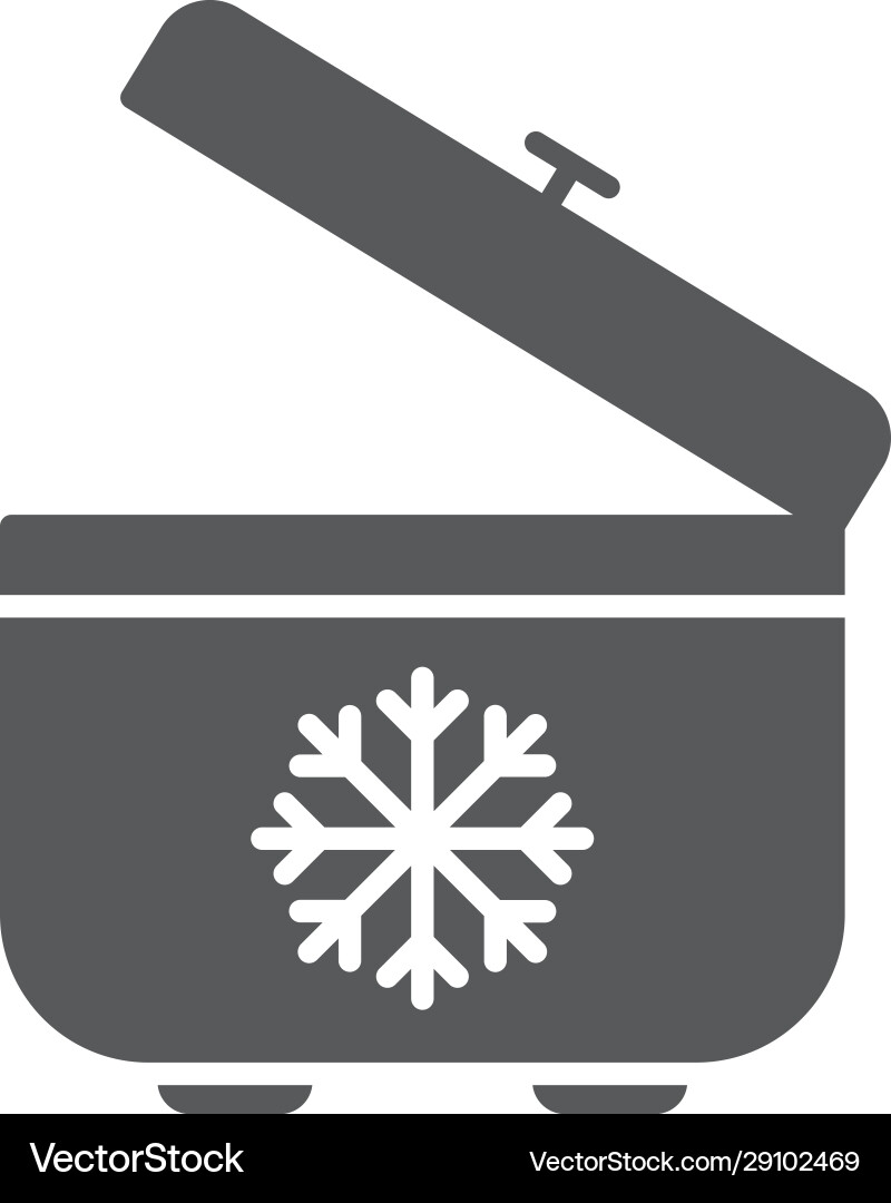 Portable fridge icon ice cooler simple solid icon Vector Image