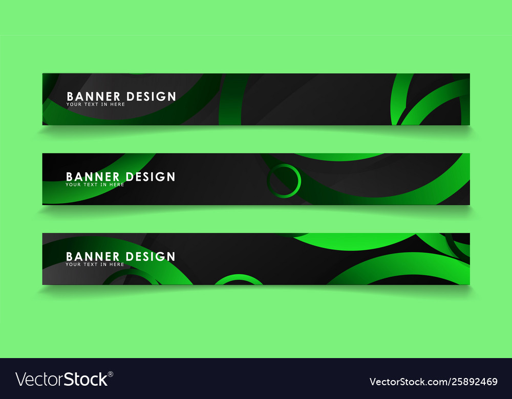 Set rectangular banners with background dark Vector Image