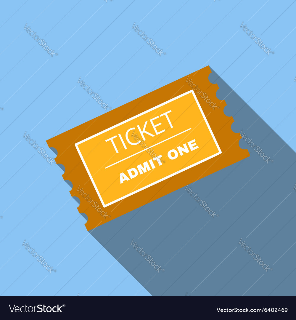 Ticket flat icon Royalty Free Vector Image - VectorStock