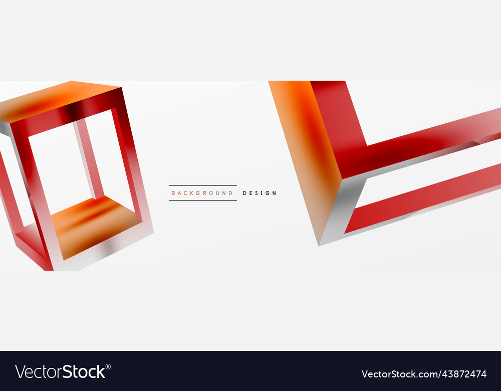 3d Cube Shapes Geometric Background Trendy Vector Image
