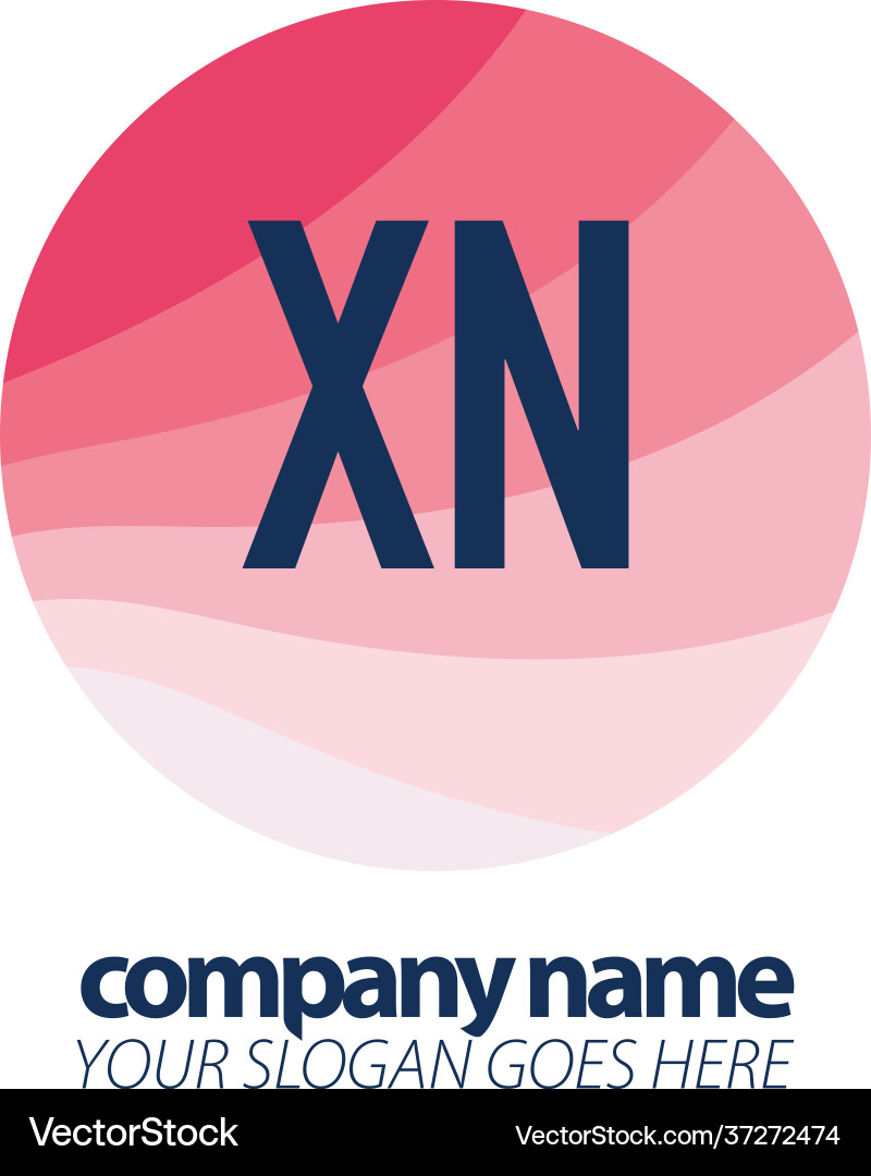 Initial letter xn colorful circle logo design Vector Image
