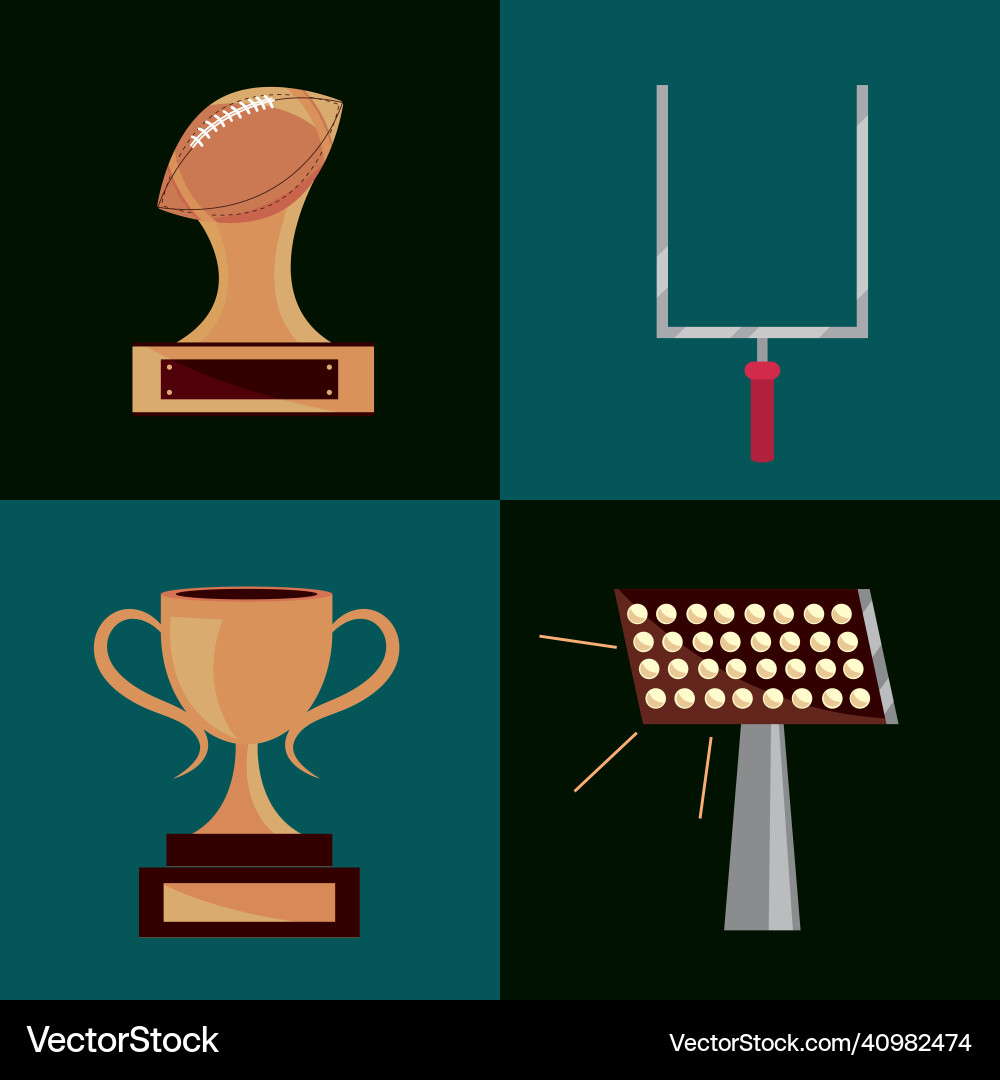 Set american football Royalty Free Vector Image