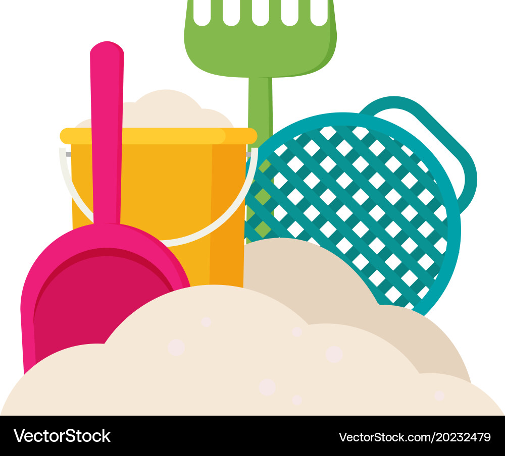Beach toys flat Royalty Free Vector Image - VectorStock