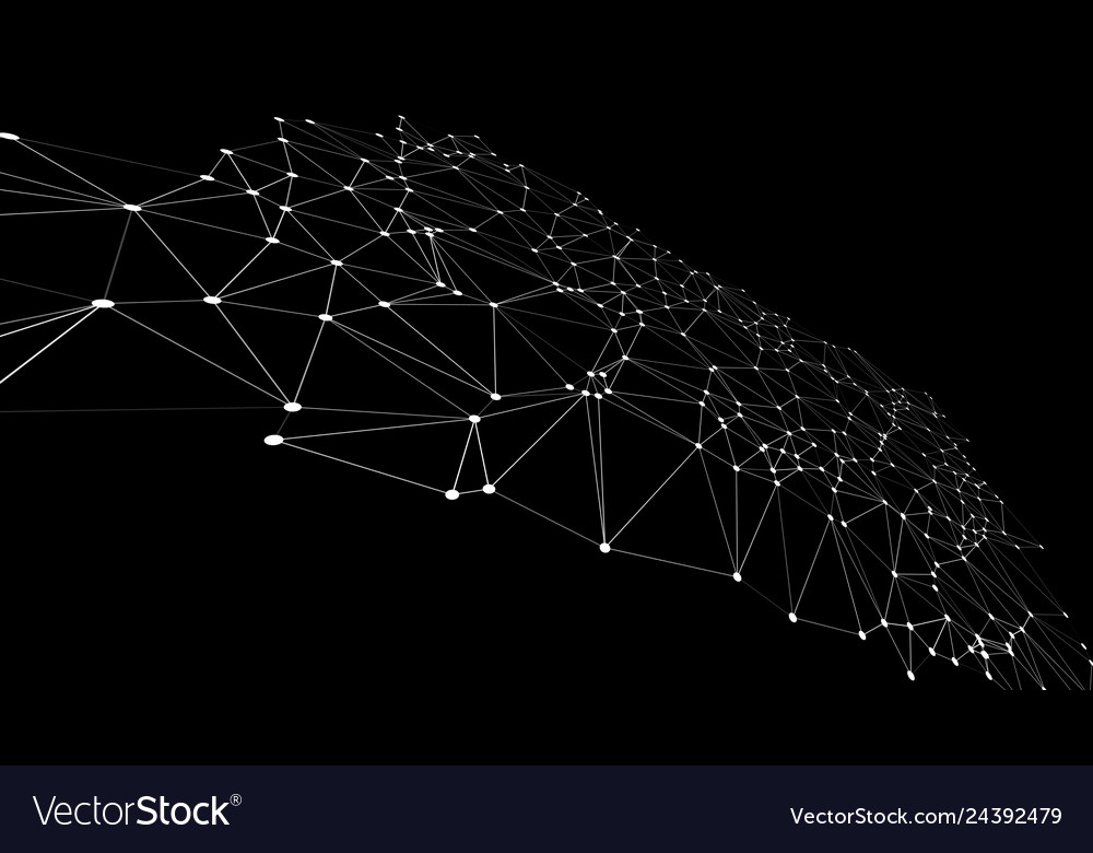 Digital wireframe geometric 3d pattern triangles Vector Image