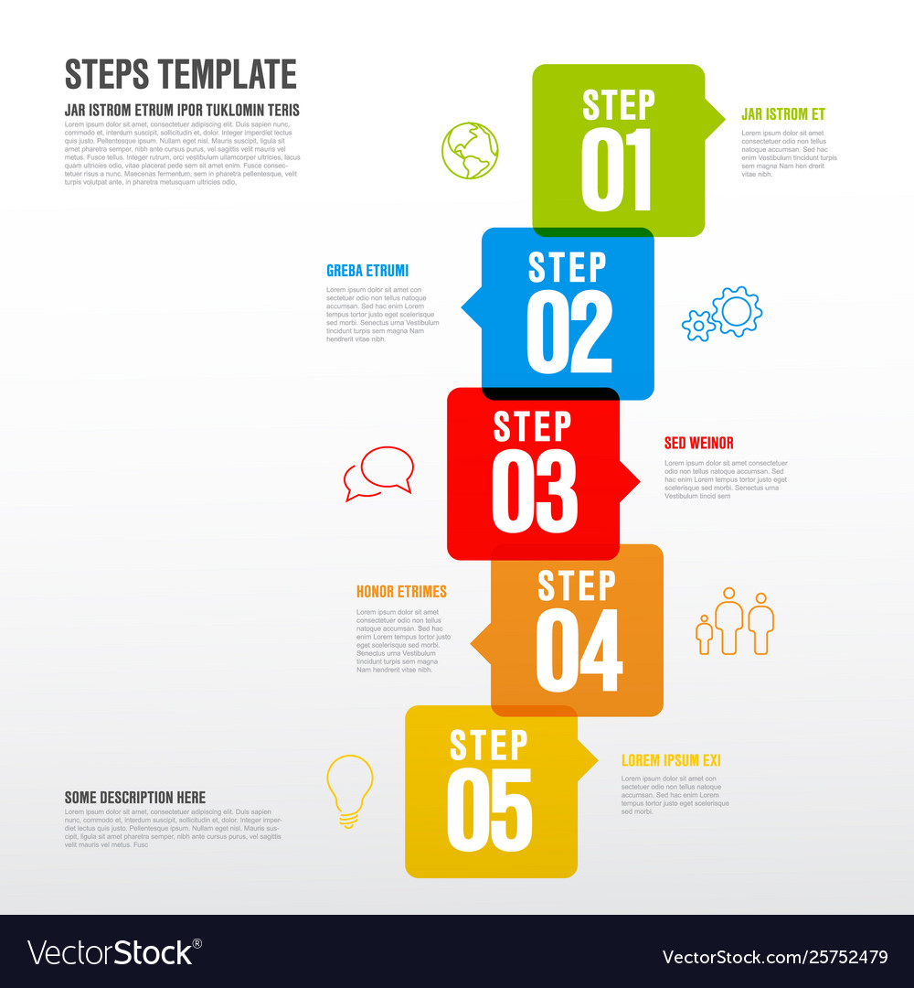 Five steps template Royalty Free Vector Image - VectorStock