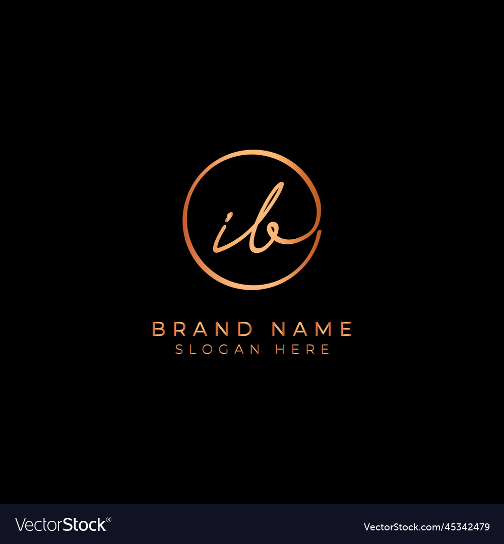 Ib initial letter handwritten signature logo Vector Image