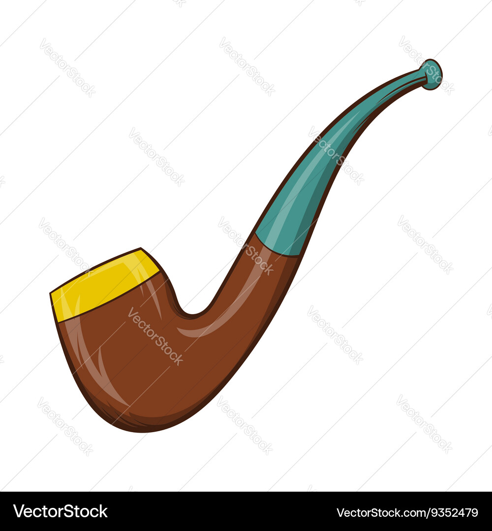Wooden pipe icon cartoon style Royalty Free Vector Image