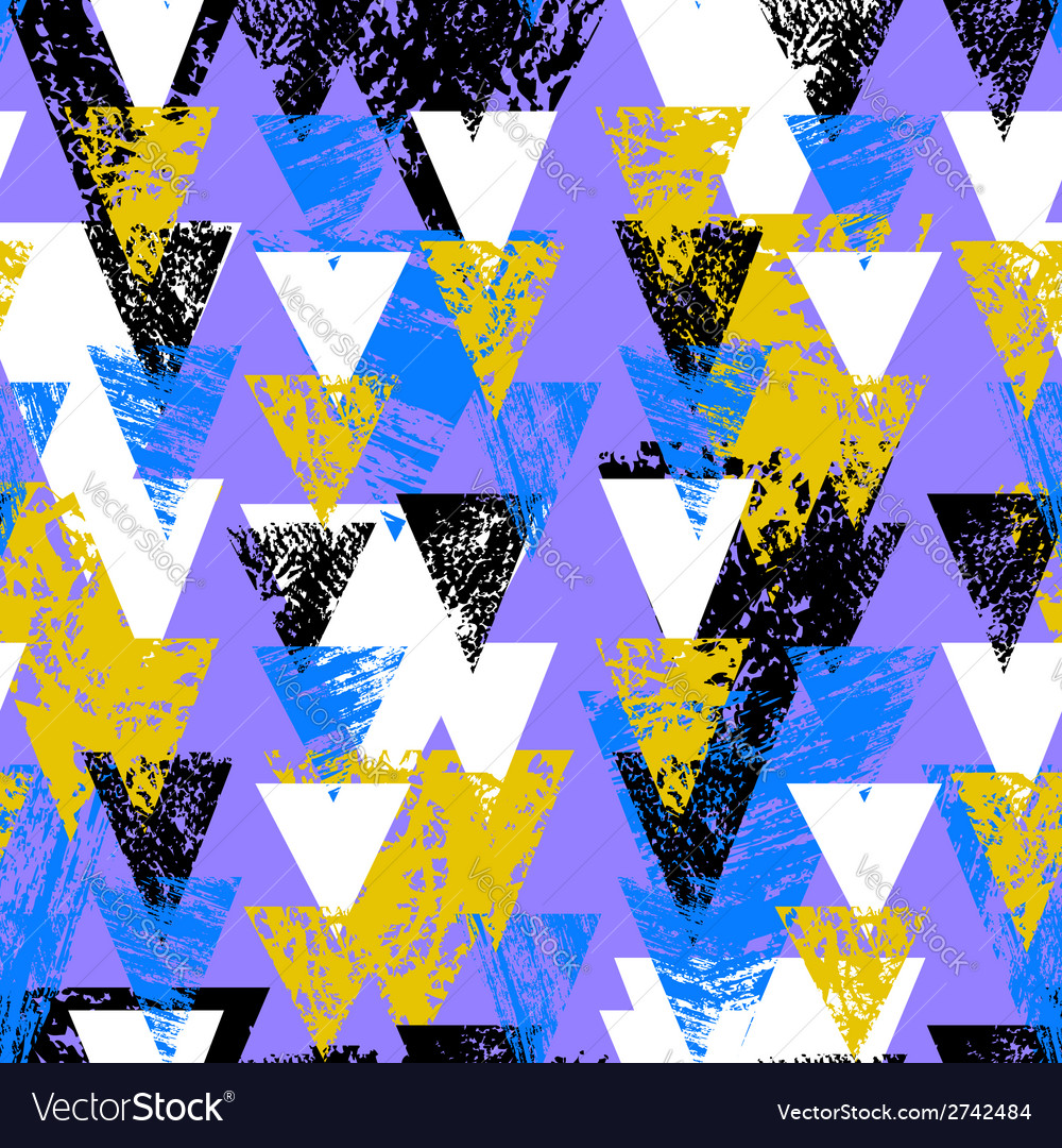 Hand painted bold pattern with triangles Vector Image