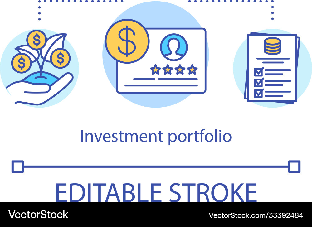 Investment portfolio concept icon Royalty Free Vector Image