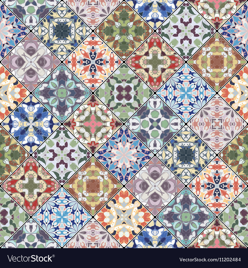 Patchwork abstract patterns Royalty Free Vector Image