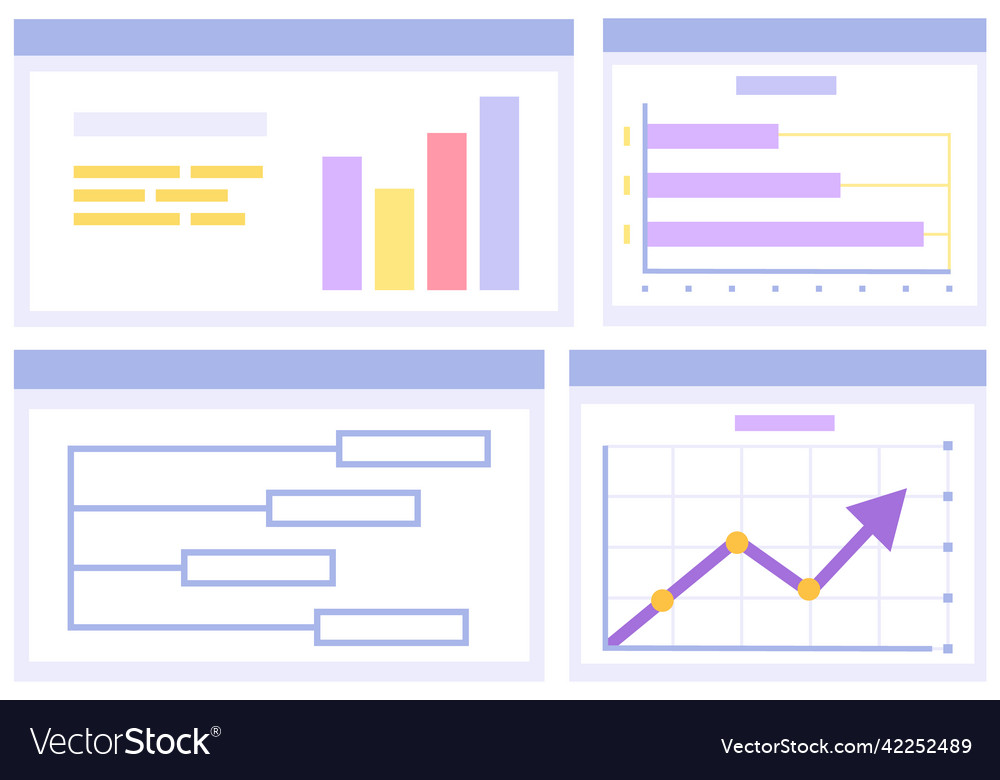 Data analysis research statistics interactive Vector Image