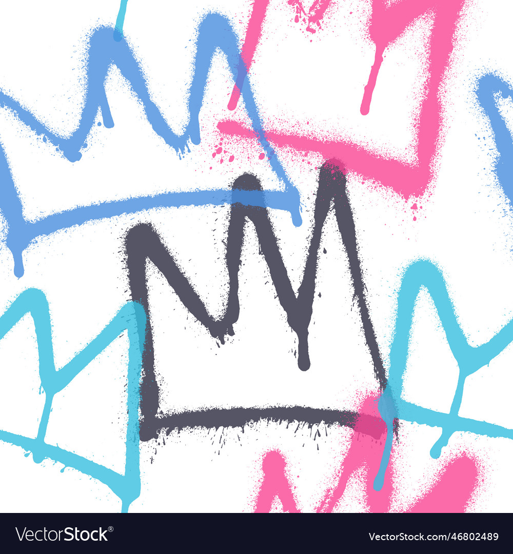 Graffiti spray paint seamless pattern Royalty Free Vector