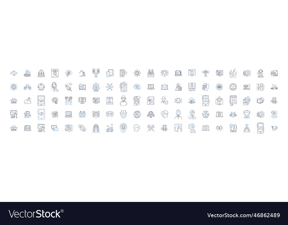 Responsive web design line icons collection Vector Image Responsive web design line icons collection Vector Image