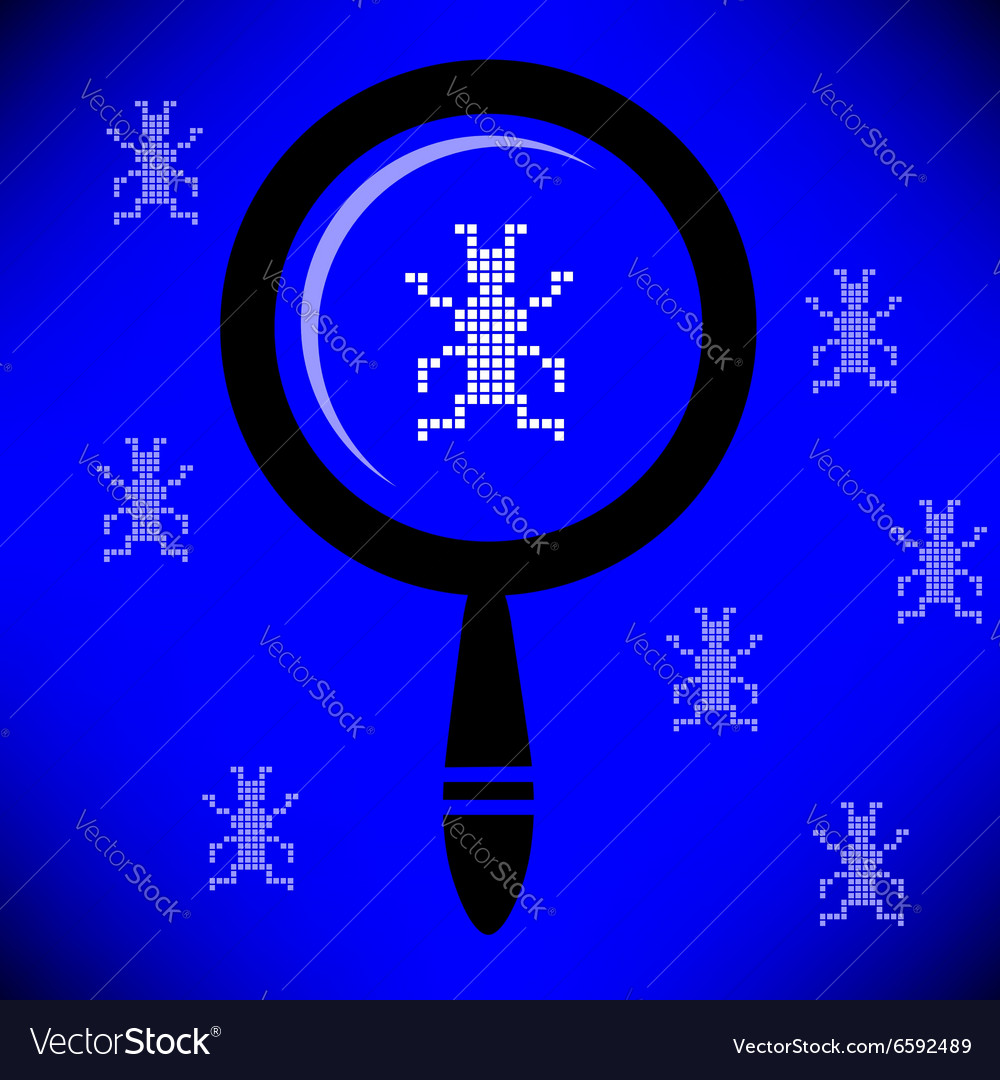 Software testing concept computer virus Royalty Free Vector