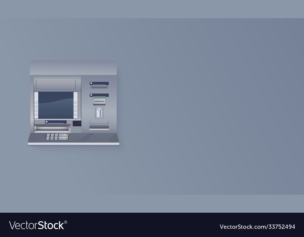 Atm on empty wall automated teller machine Vector Image