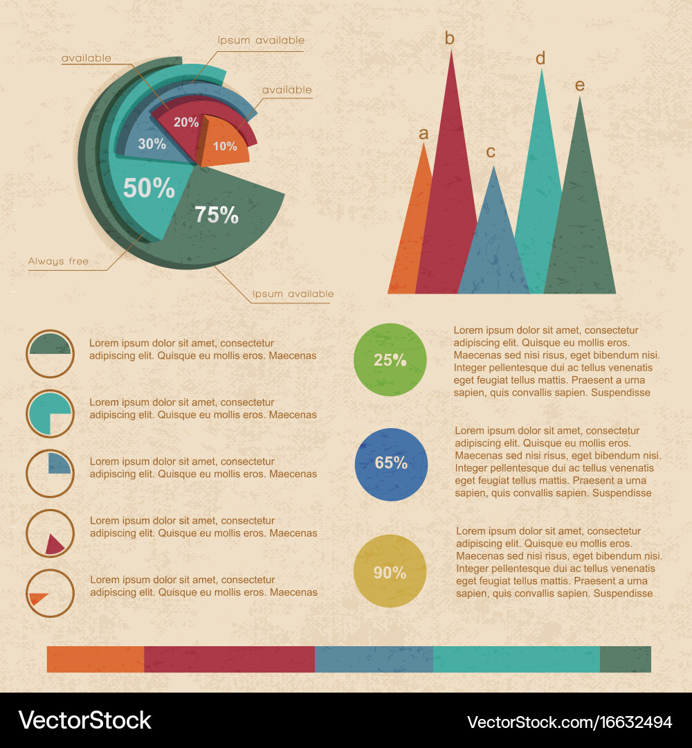 Beige infographic set Royalty Free Vector Image