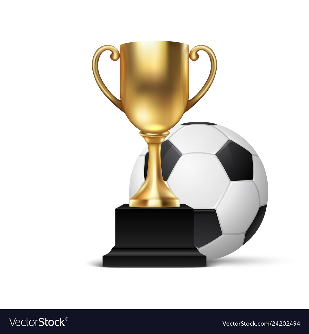 Realistic 3d blank golden champion cup icon Vector Image Realistic 3d blank golden champion cup icon Vector Image