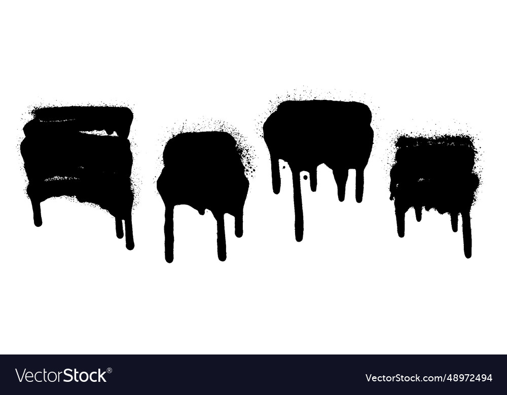 Set of graffiti spray banner paint Royalty Free Vector Image