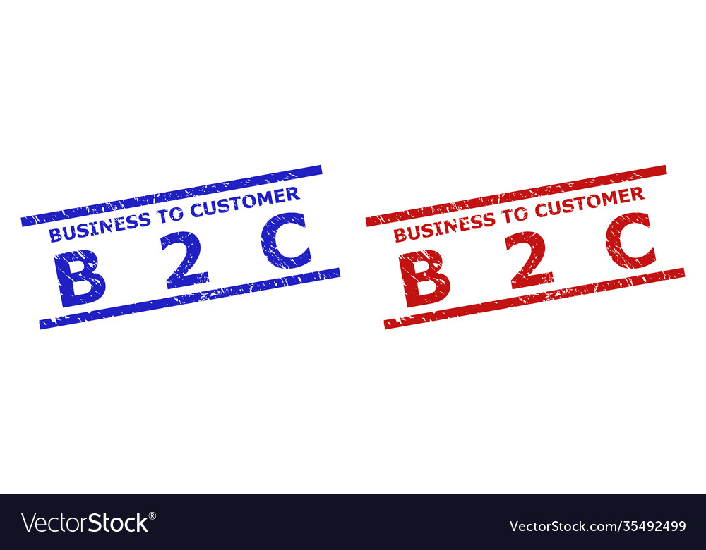 Business to customer b 2 c watermarks with rubber Vector Image