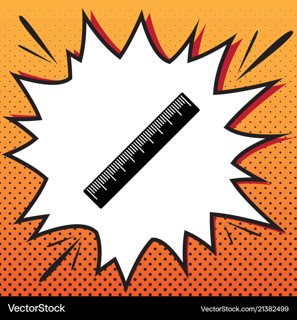 Centimeter ruler sign comics style icon Royalty Free Vector