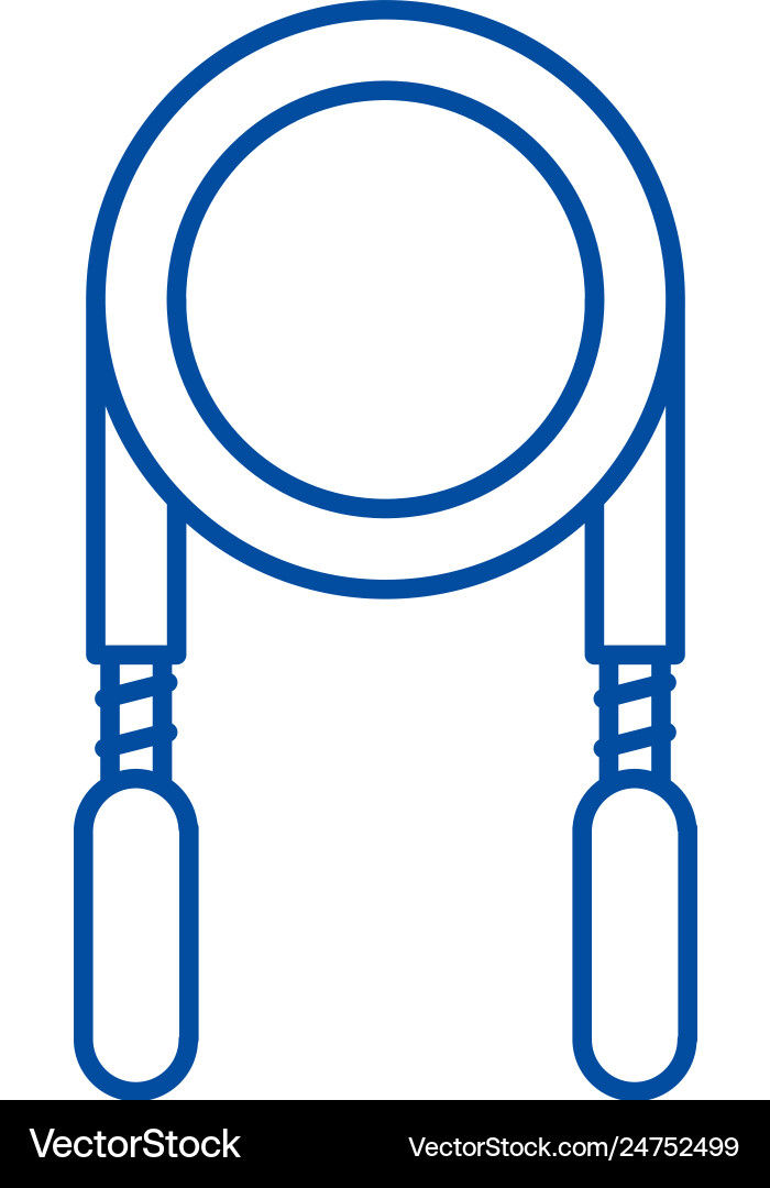 Jump rope line icon concept flat Royalty Free Vector Image
