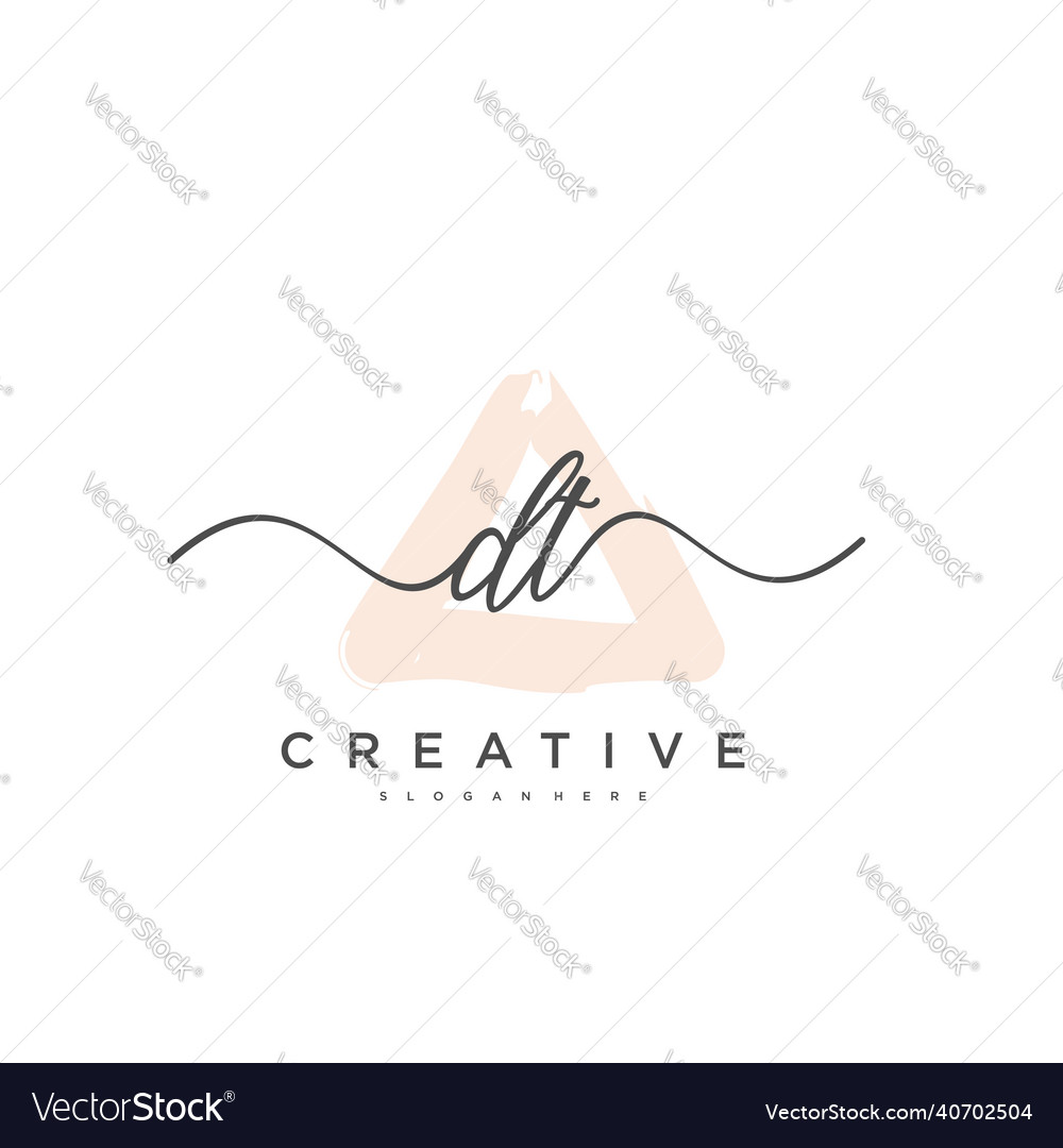 Dt initial handwriting minimalist geometric logo Vector Image Dt initial handwriting minimalist geometric logo Vector Image