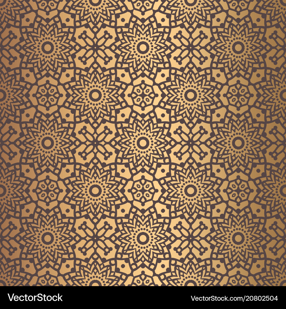 Golden arabesque pattern Royalty Free Vector Image