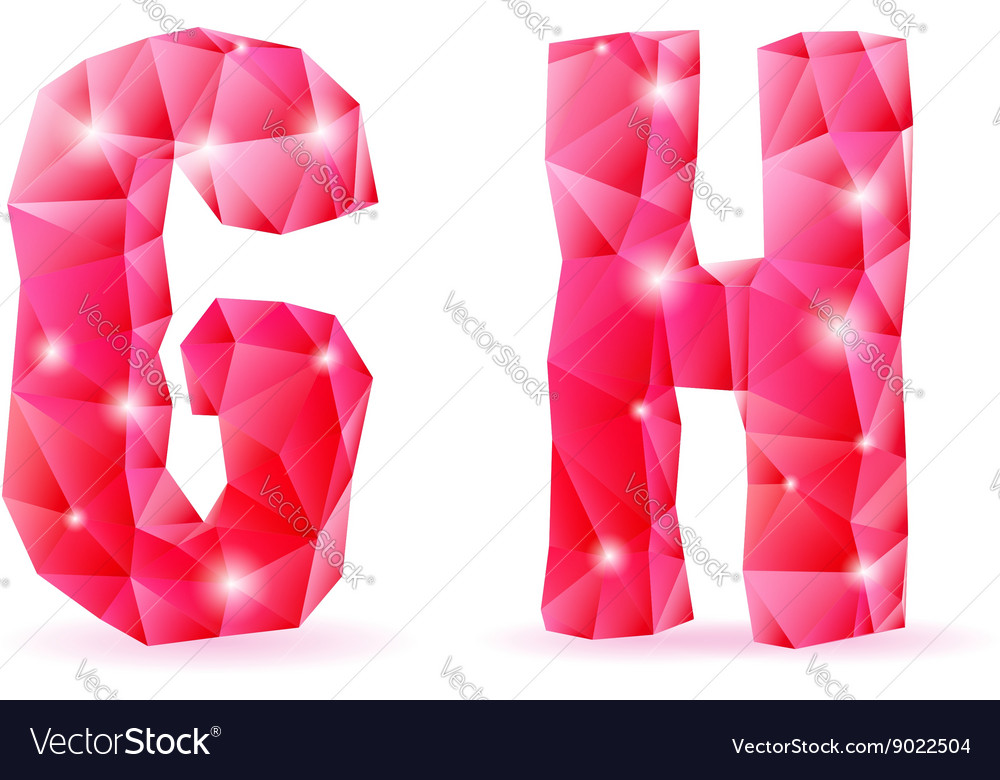Ruby Polygonal Font Royalty Free Vector Image Vectorstock 