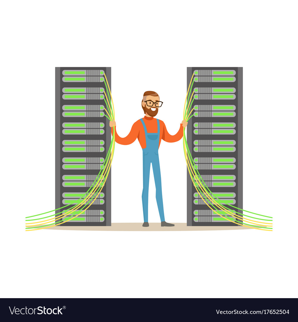 System administrator server admin programmer Vector Image