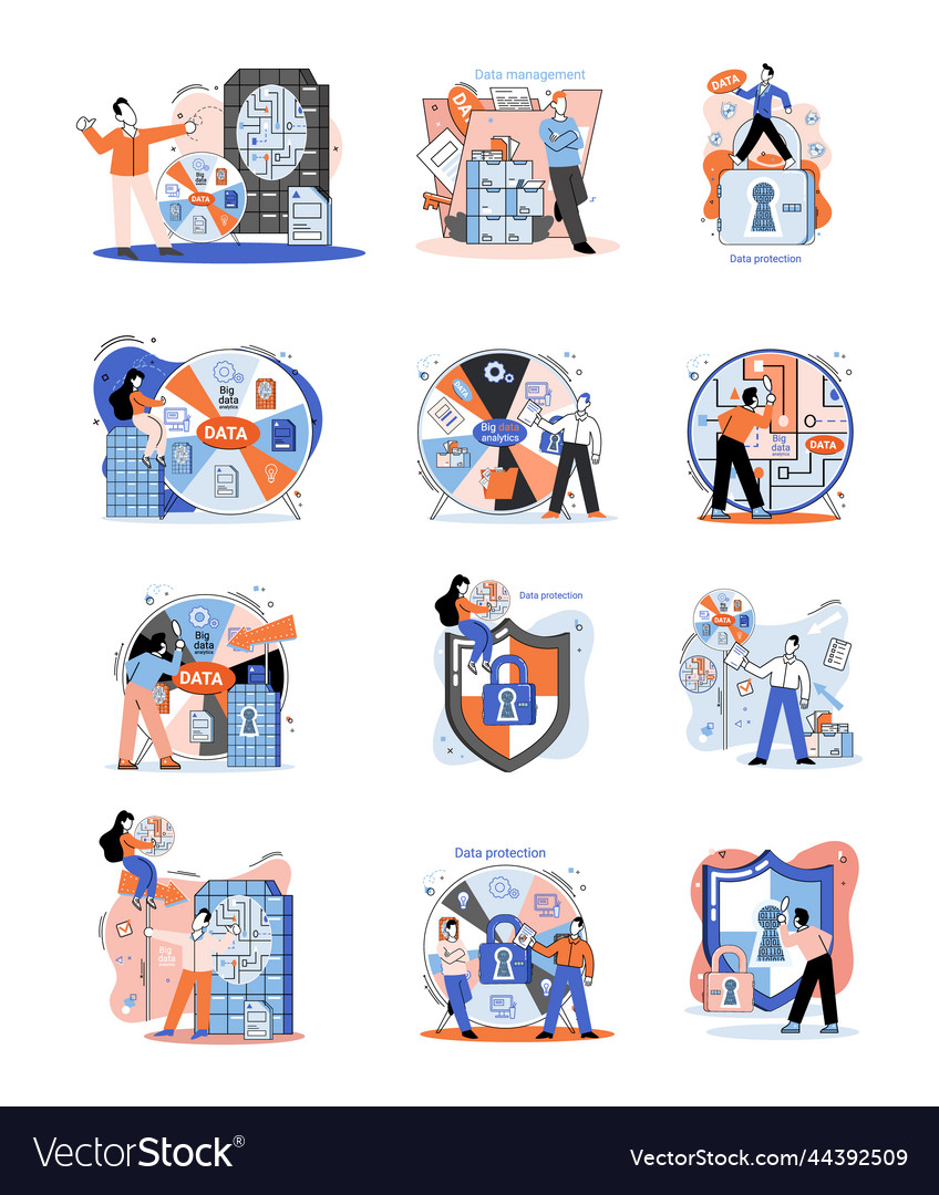 Big data analytics platform data management Vector Image