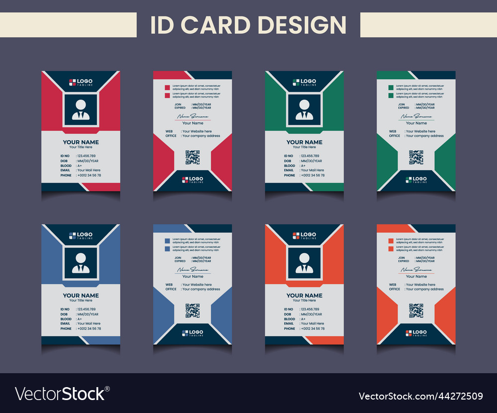 Creative Modern Id Card Design Template Royalty Free Vector
