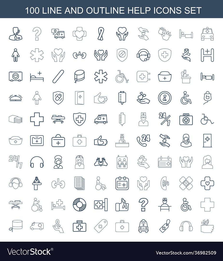 Help icons Royalty Free Vector Image - VectorStock