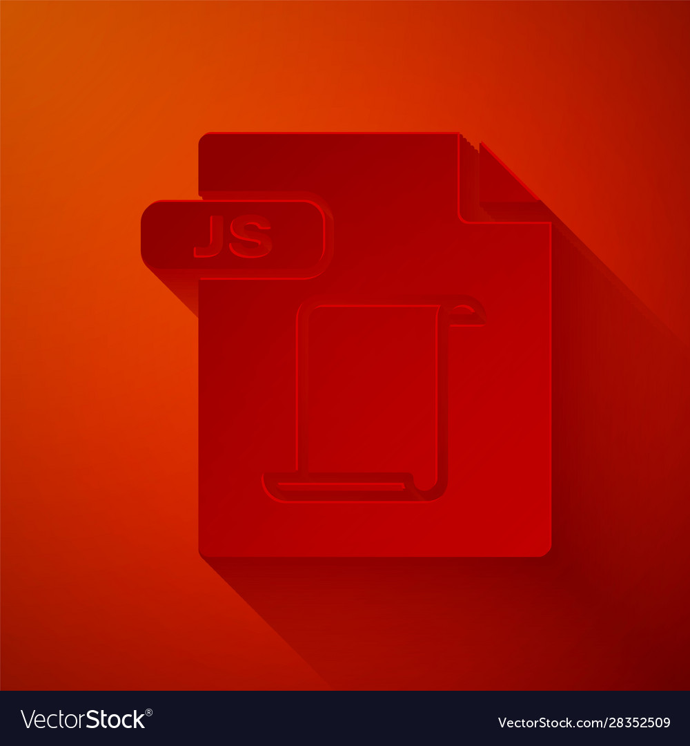 Paper cut js file document download js button Vector Image