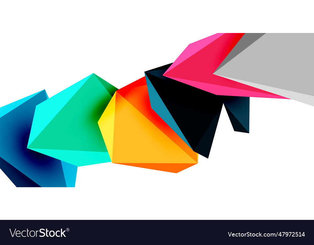 3d low poly triangle design elements Royalty Free Vector
