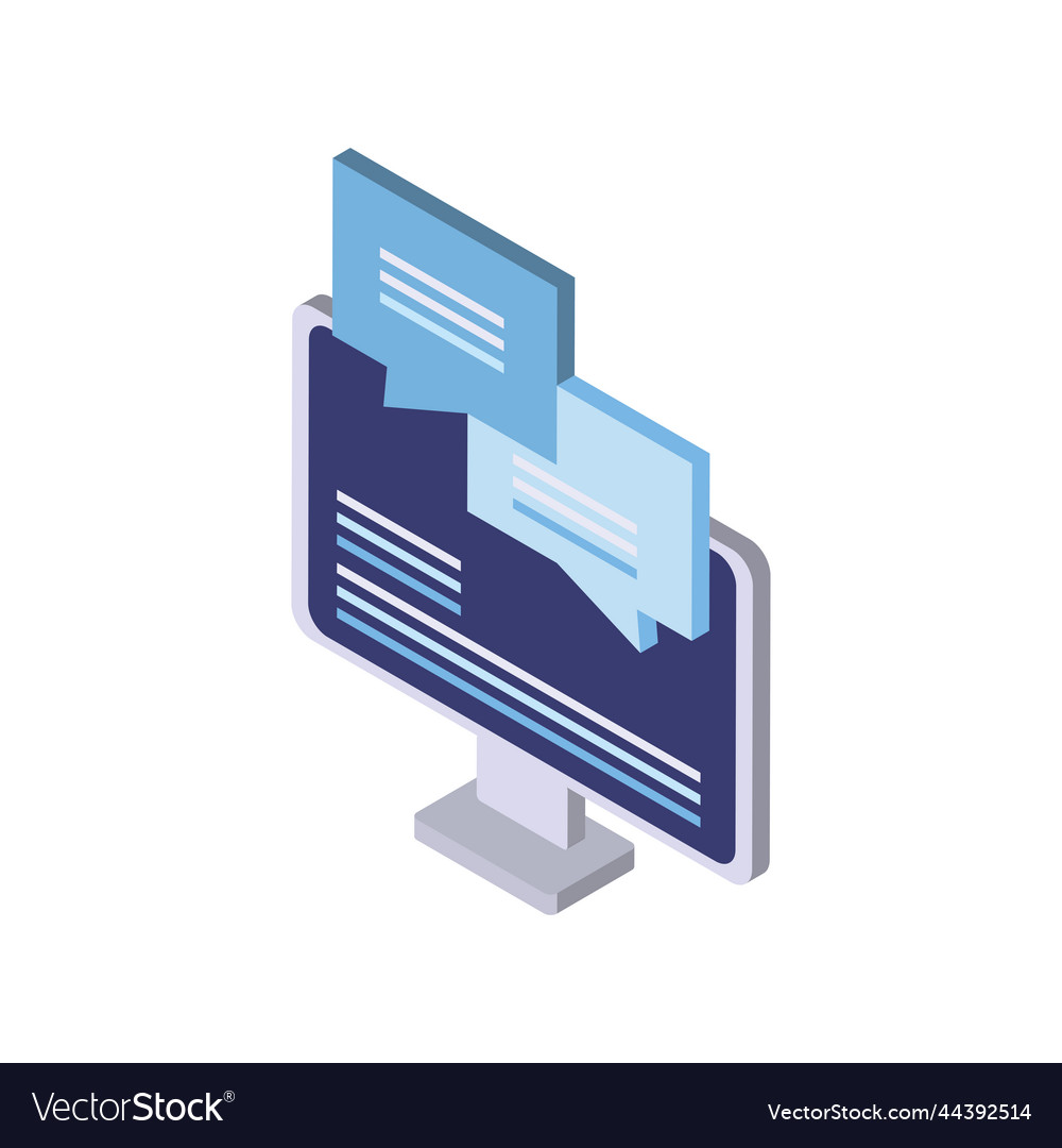 Computer chat message tech Royalty Free Vector Image