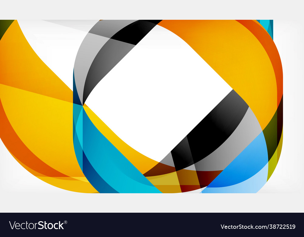 Abstract square shape with overlapping waves Vector Image