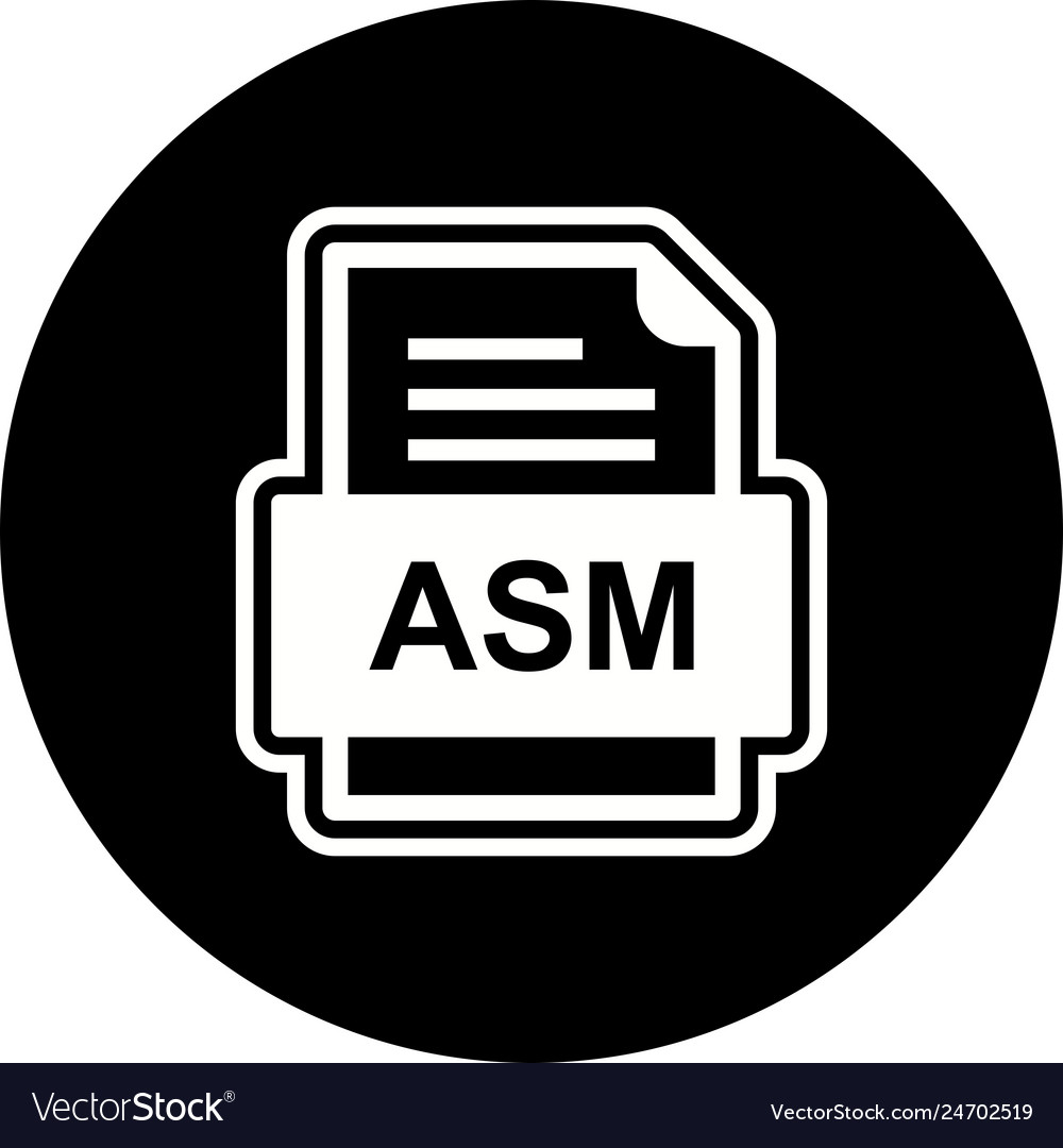 Asm file document icon Royalty Free Vector Image