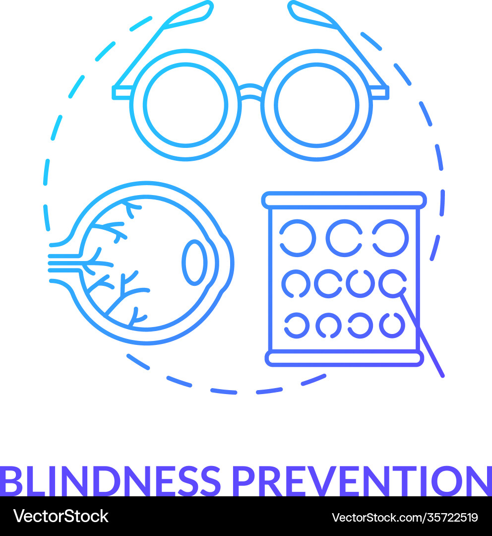 Blindness prevention concept icon Royalty Free Vector Image
