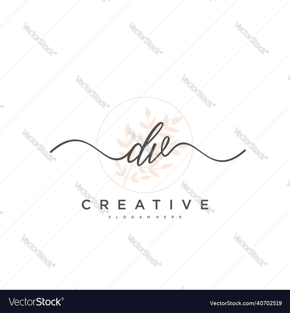 Dv initial handwriting minimalist geometric logo Vector Image Dv initial handwriting minimalist geometric logo Vector Image